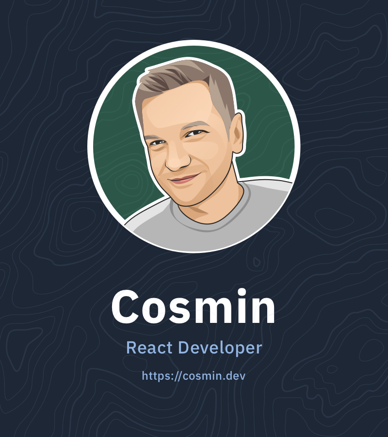 React Developer • Cosmin • NextJS Developer